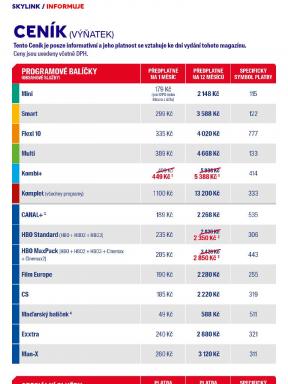 Ceník | CZ 10/2023 | Skylink TV